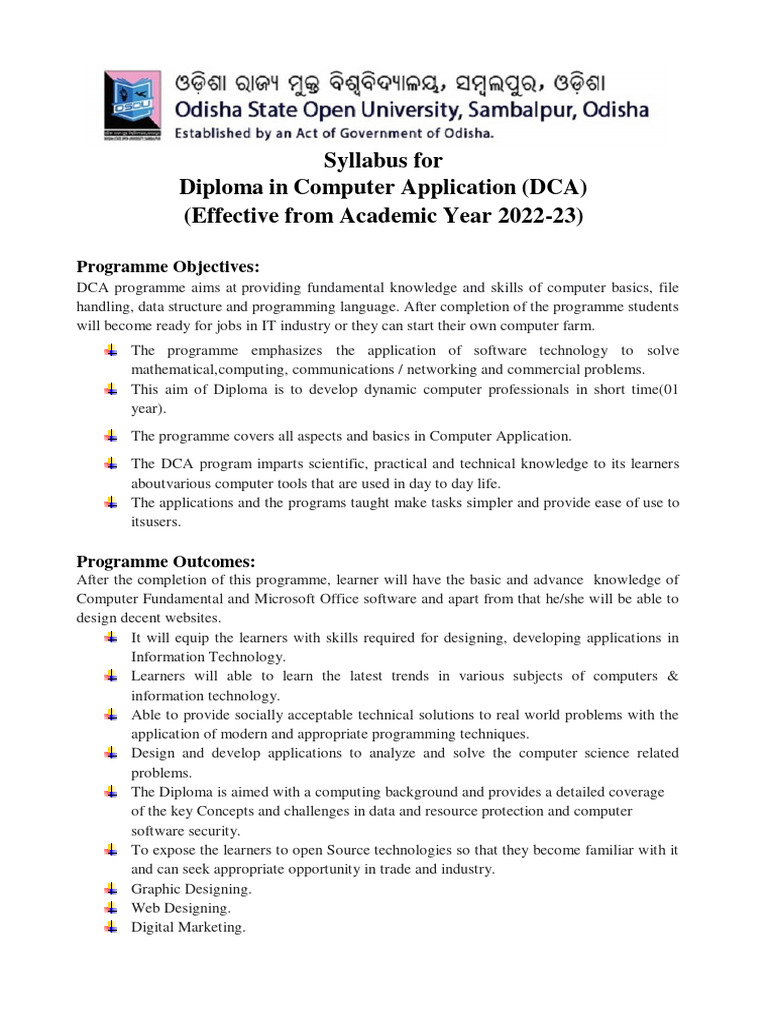 DCA Syllabus | PDF | Html Element | Computer Network