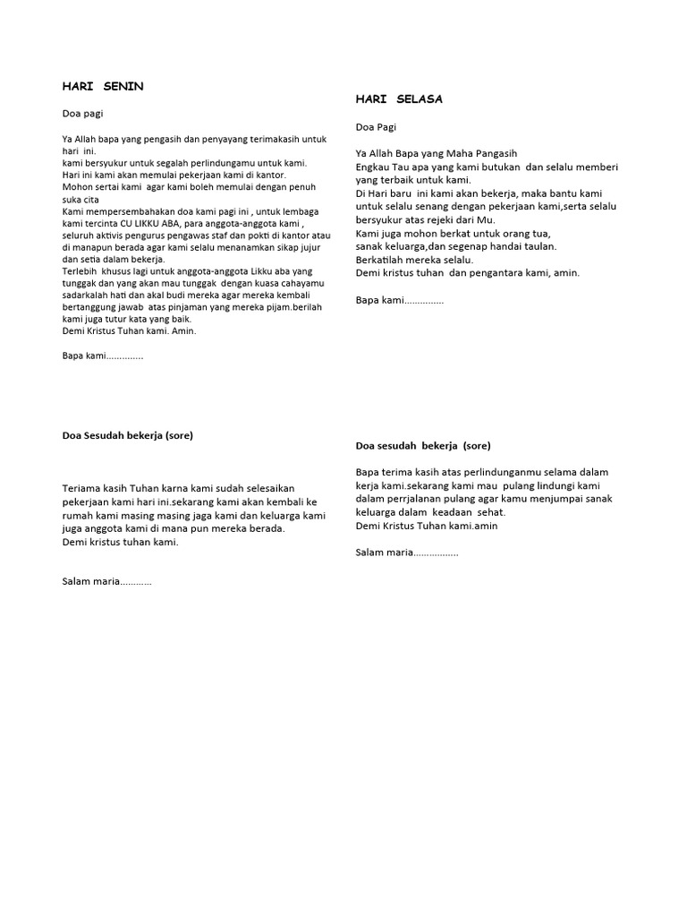 Doa Pagi Setiap Hari | PDF