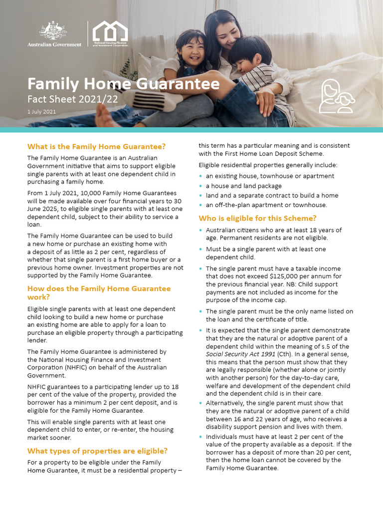 Family Home Guarantee Fact Sheet | PDF