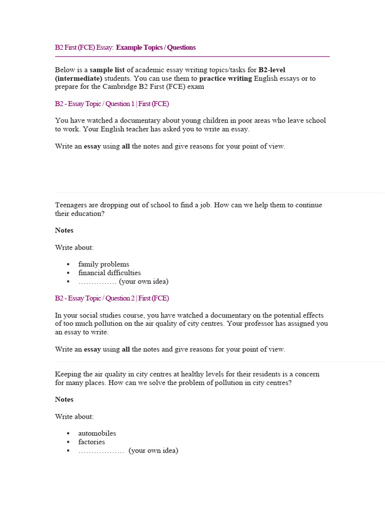 B2 First | PDF | Essays | Cognition