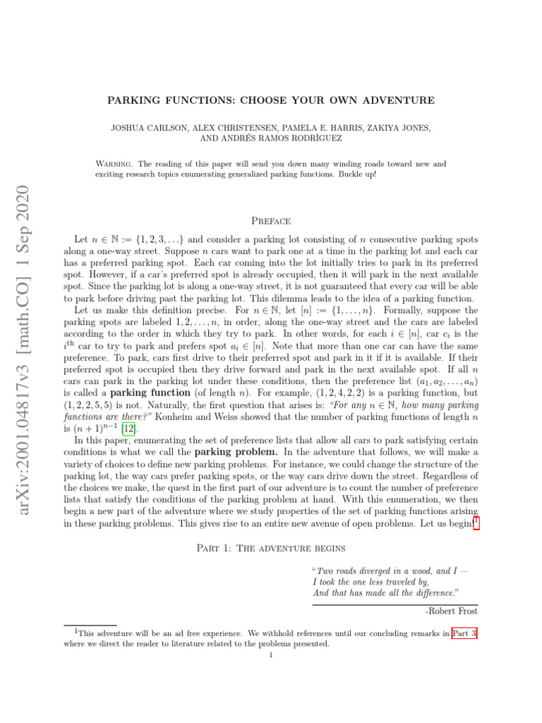 Parking Functions | PDF