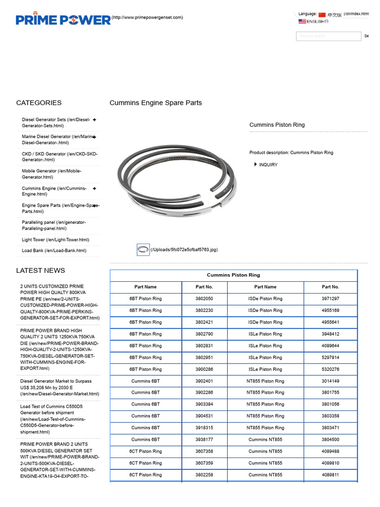 Cummins Piston Ring | PDF