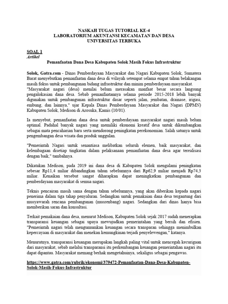 Naskah - EKSI4422 - Tugas 4 | PDF | Bisnis | Pengelolaan Keuangan & Uang