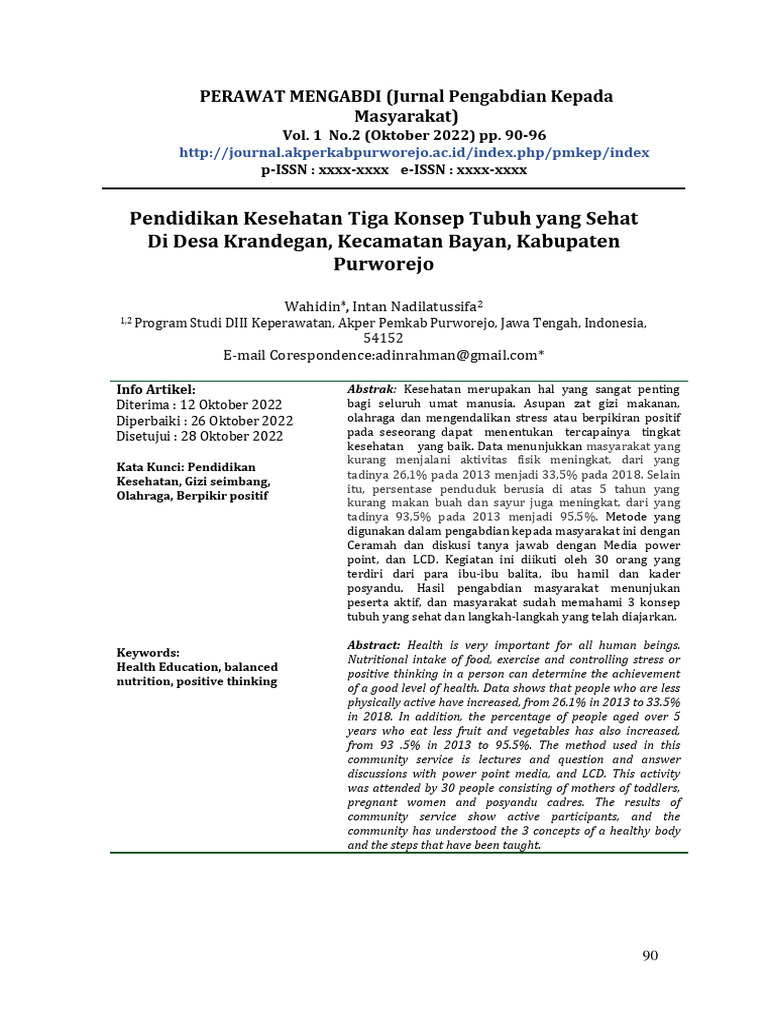 Jurnal Pngabdian | PDF | Pengembangan Diri | Kesehatan Holistik