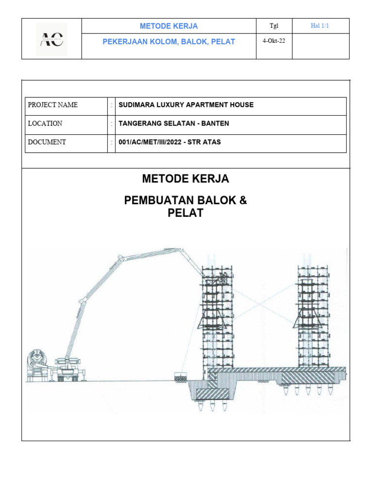 001 - AC - MET - III - 2022 - STR ATAS Metode Pembuatan Kolom, Balok ...