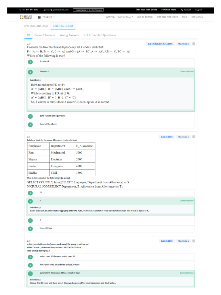 DBMS Practice Test-2 | PDF