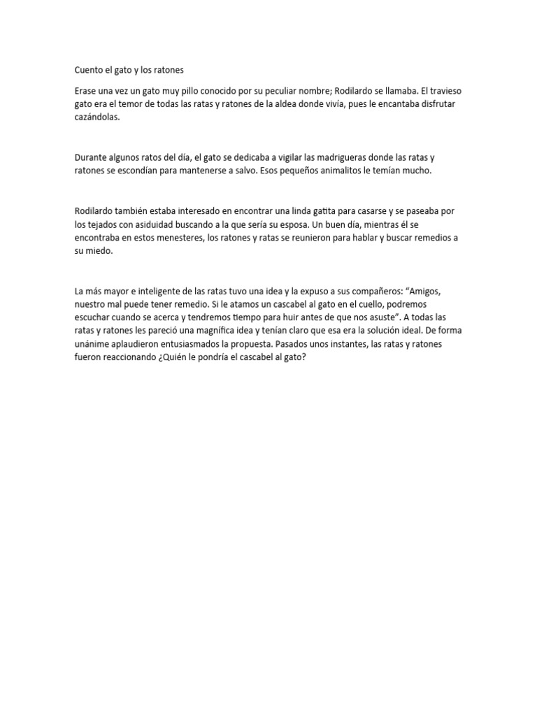 El Gato Y Los Ratones Pdf