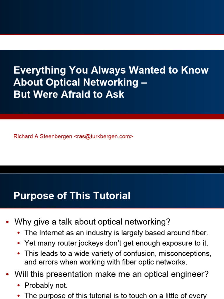 Optical Fiber Slides | PDF | Wavelength Division Multiplexing | Optical ...