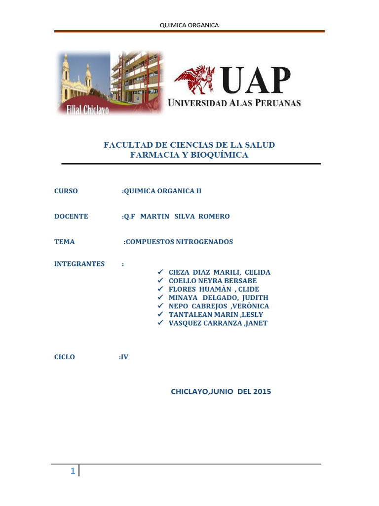 Compuestos Nitrogenados 1 Pdf Amida Amina 