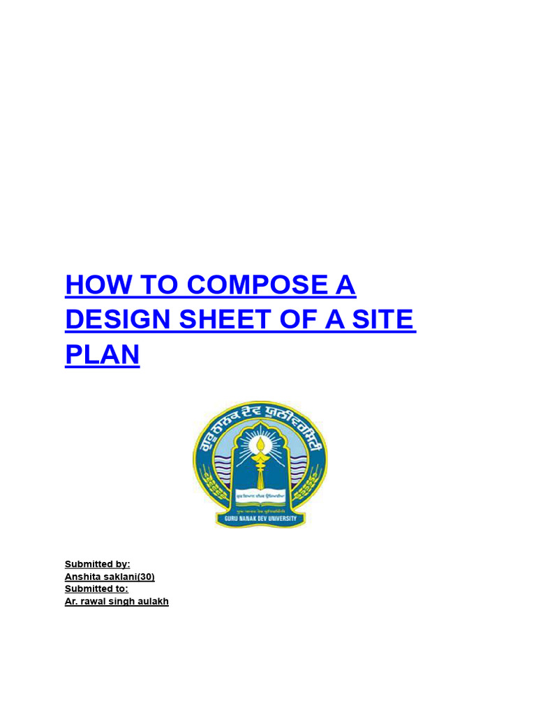Anshita Saklani (30) (Architecture Journalism - ) Composition of Site Plan Sheet) | PDF