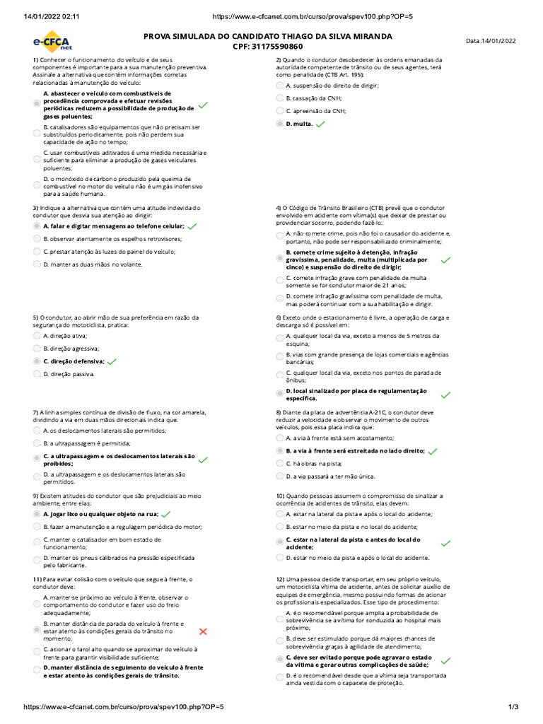 Simulado 2 - CFC - GABARITO | PDF