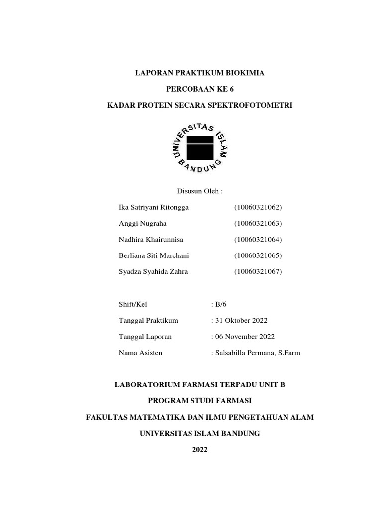 Kadar Protein dengan Spektrofotometri | PDF