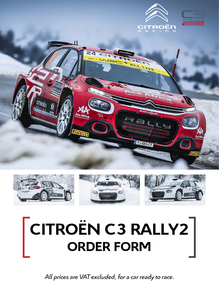 BM Citroen c3 Rally2 Order Form | PDF | Car Manufacturers | Mechanical Engineering