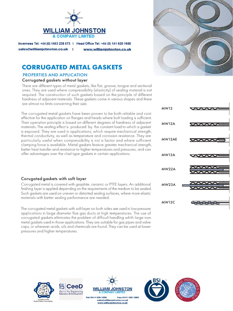 Corrugated Metal Gaskets WJ15 | PDF | Materials Science | Civil Engineering
