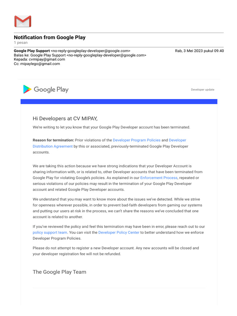 Gmail - Notification From Google Play - 100208 | PDF