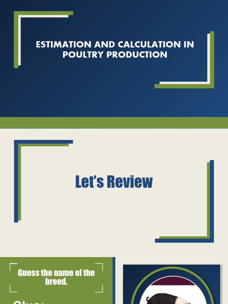 Estimation and Calculation in Poultry Production | PDF