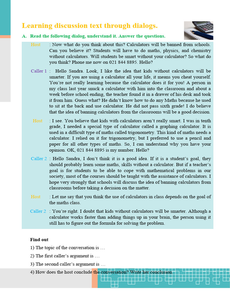 Exercise Discussion Text XII | PDF