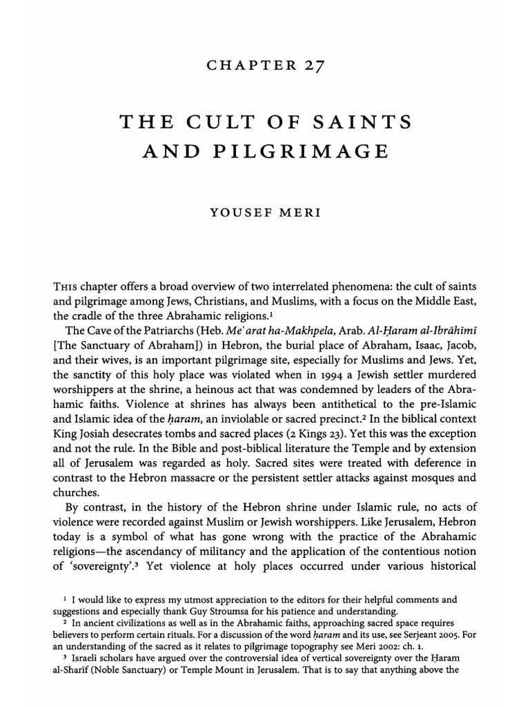 Meri 2015 The Cult of Saints and Pilgrimage | PDF
