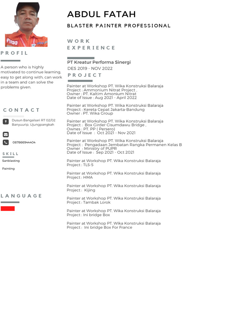 CV Abdul Fatah | PDF