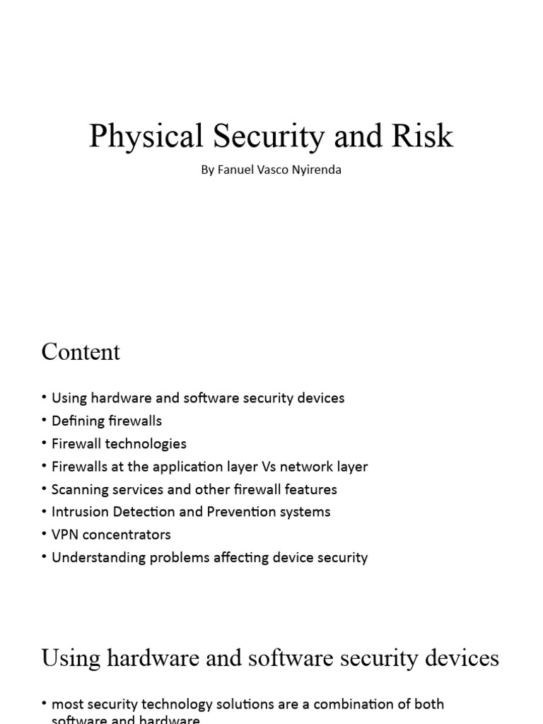 15 Physical Security and Risk | PDF | Proxy Server | Firewall (Computing)