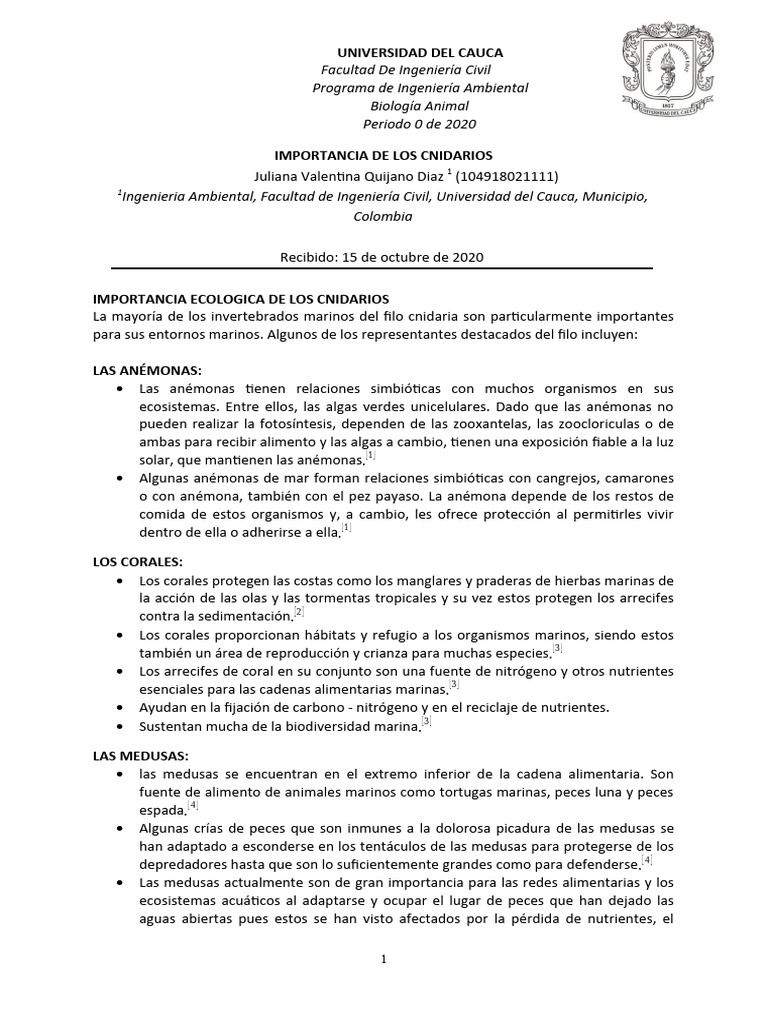 Importancia de Los Cnidarios | PDF | Arrecife de coral | Ciencias de la ... Importancia de Los Cnidarios | PDF | Arrecife de coral | Ciencias de la ...
