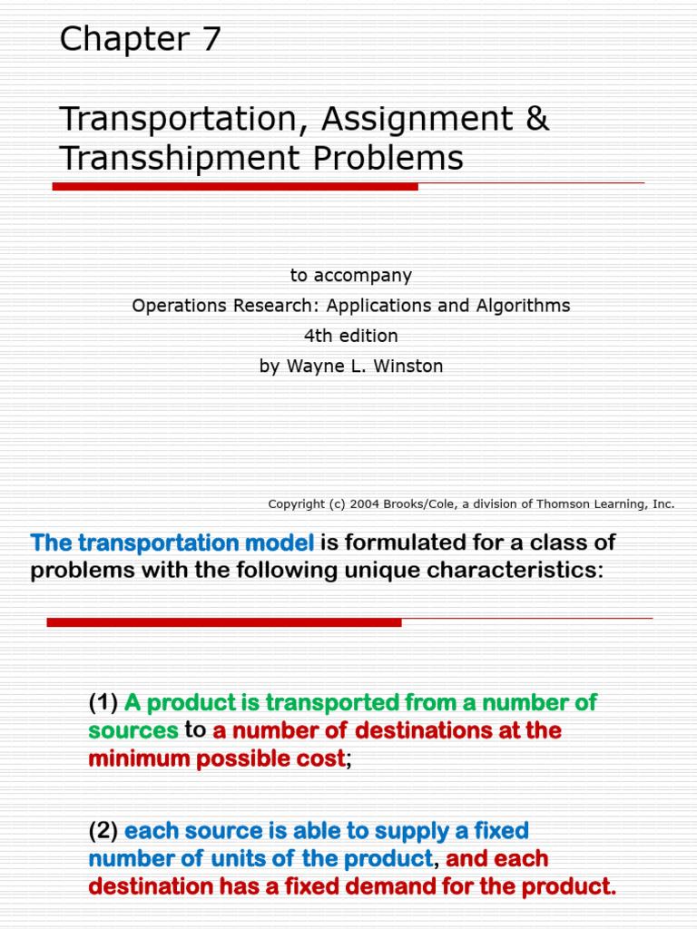 Transportation, Assignment, Transshipment | PDF