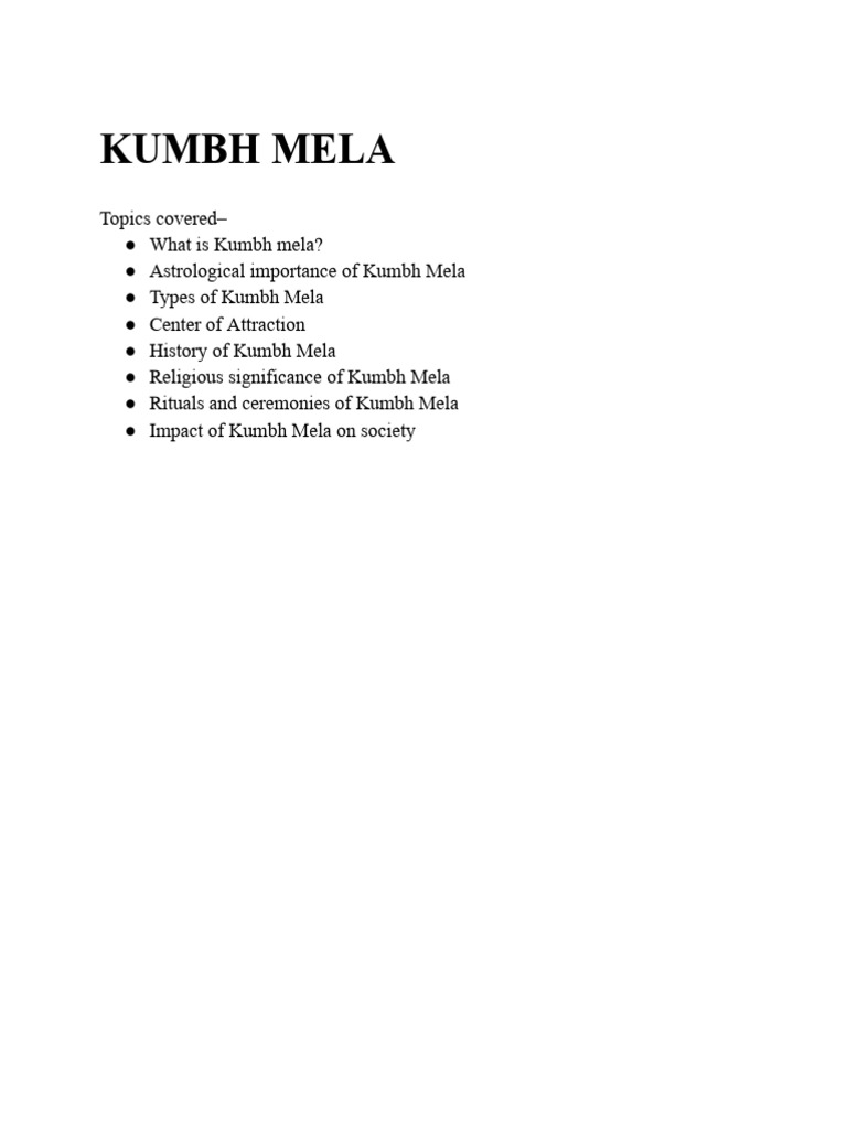 Kumbh Mela | PDF | Indian Religions | Religious Belief And Doctrine