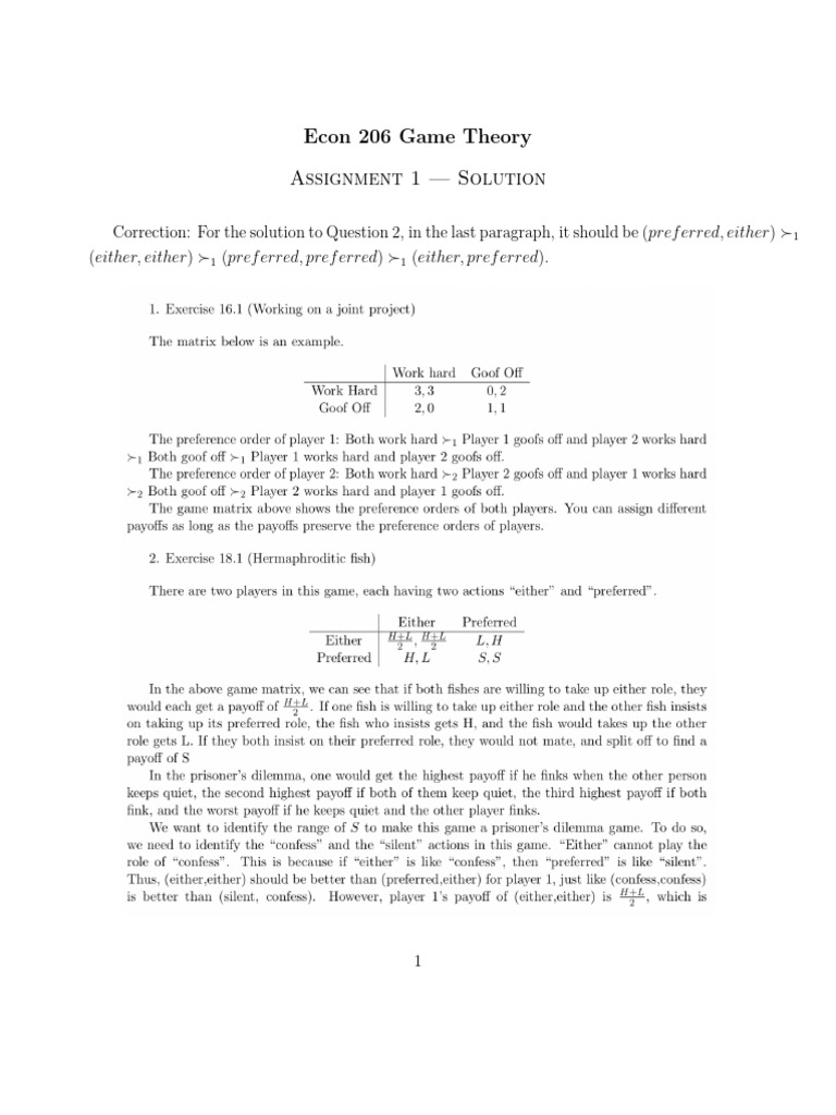 Answers To Assignment 1 Pdf