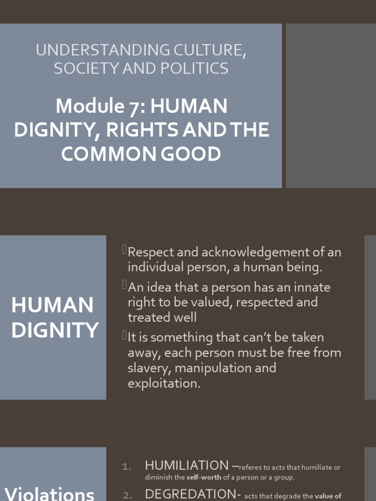 UCSP Module 7 | PDF | Dignity | Human Rights