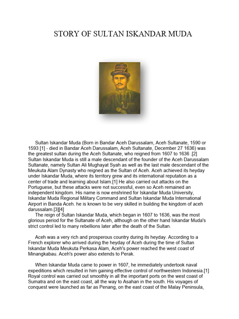 Story of Sultan Iskandar Muda | PDF | Asia | Indonesia