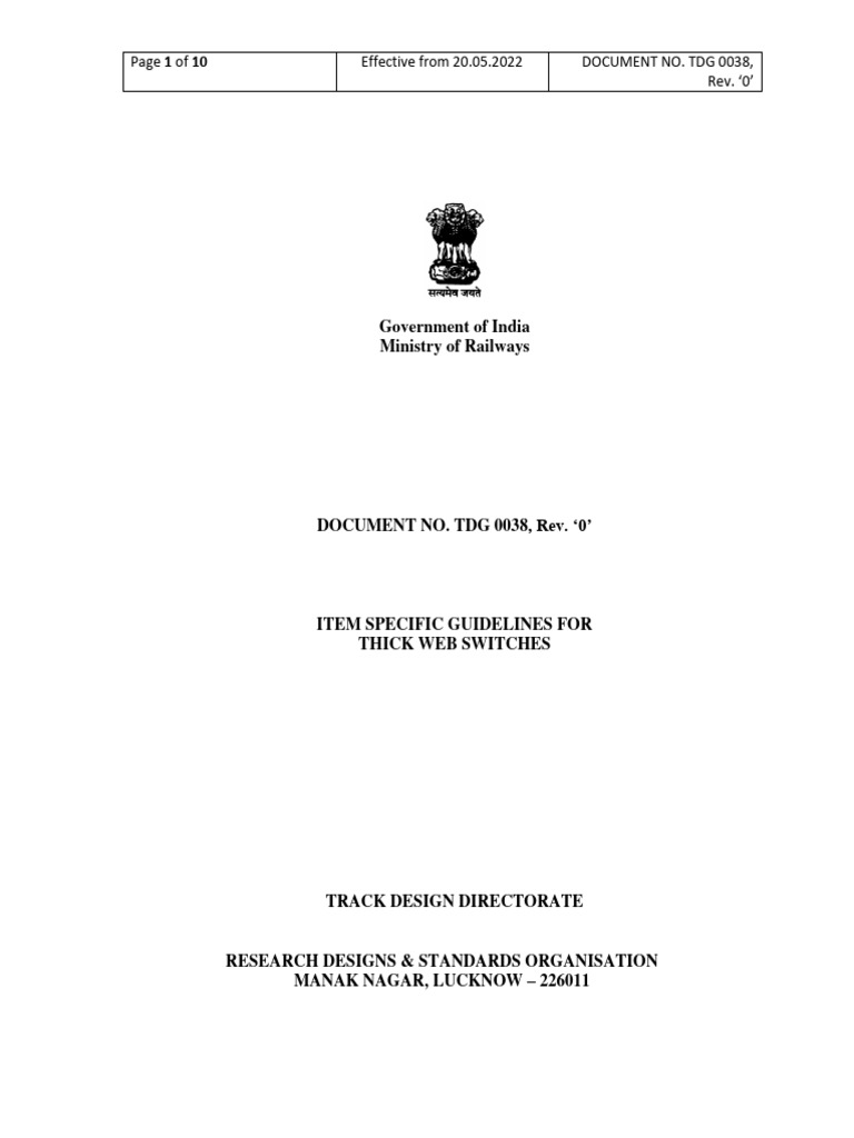 TDG 0038 Rev - 0 Item Specific Guidelines For TWS | PDF | Crane ...