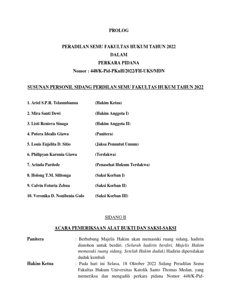 Contoh Prolog Hukum Pidana | PDF