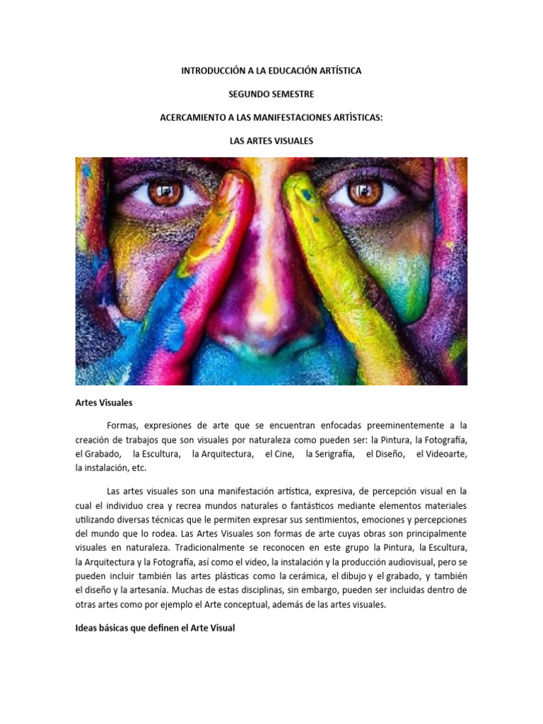 Las Artes Visuales | PDF | Arte de performance | Las artes