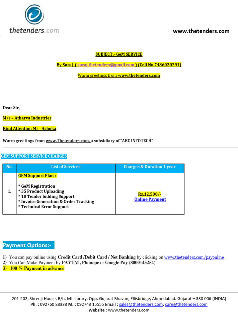 GeM SERVICE PROPOSAL | PDF | Payments | Financial Technology
