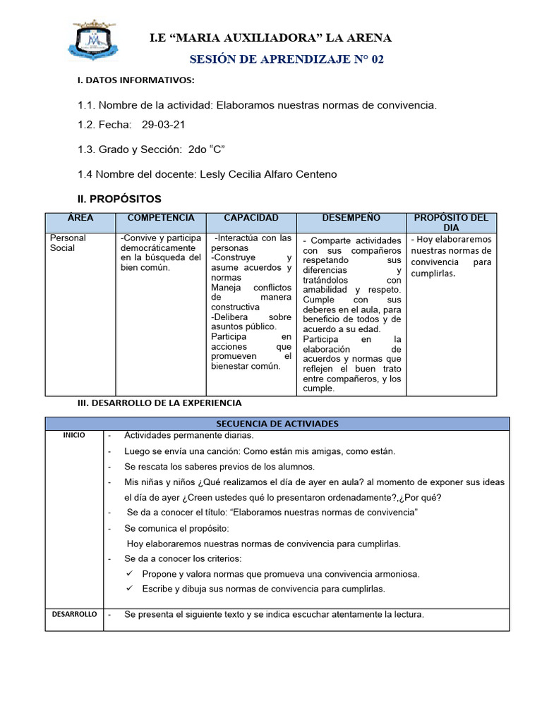 SESIÓN 29-03-22_ 2C | PDF | Evaluación | Salón de clases