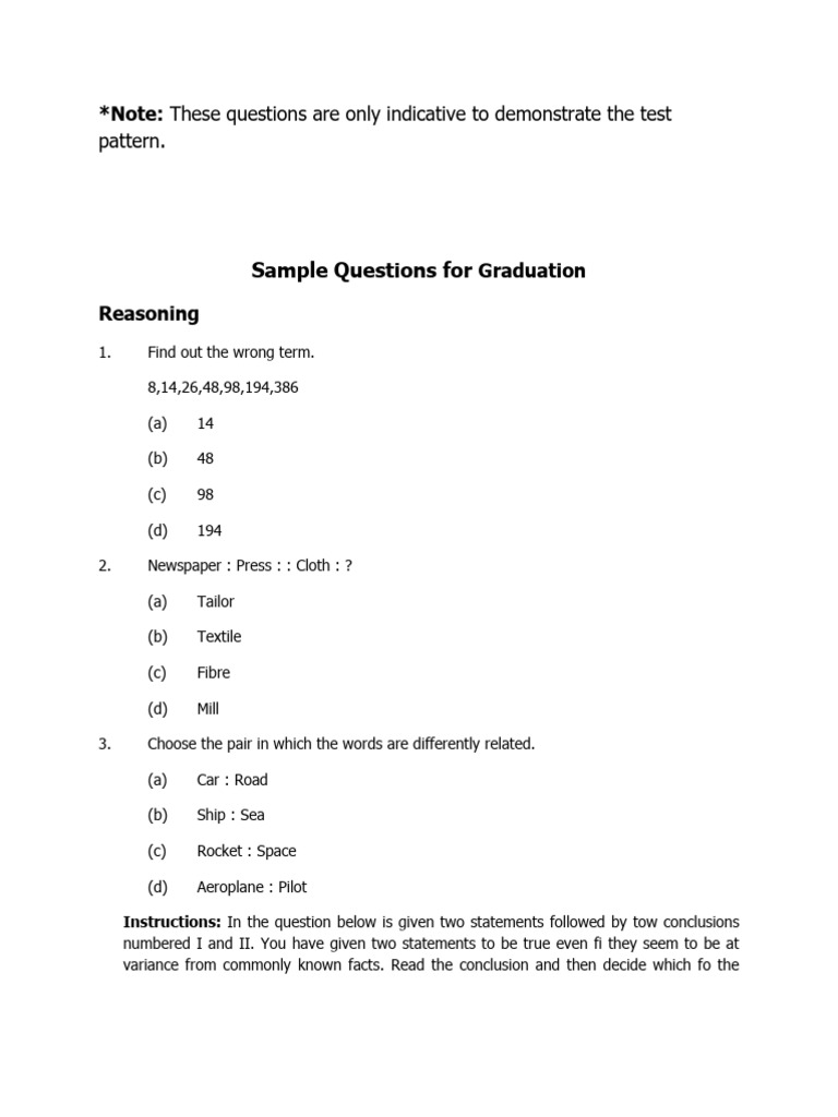 Sample Graduation Test Questions | PDF | Price Elasticity Of Demand ...