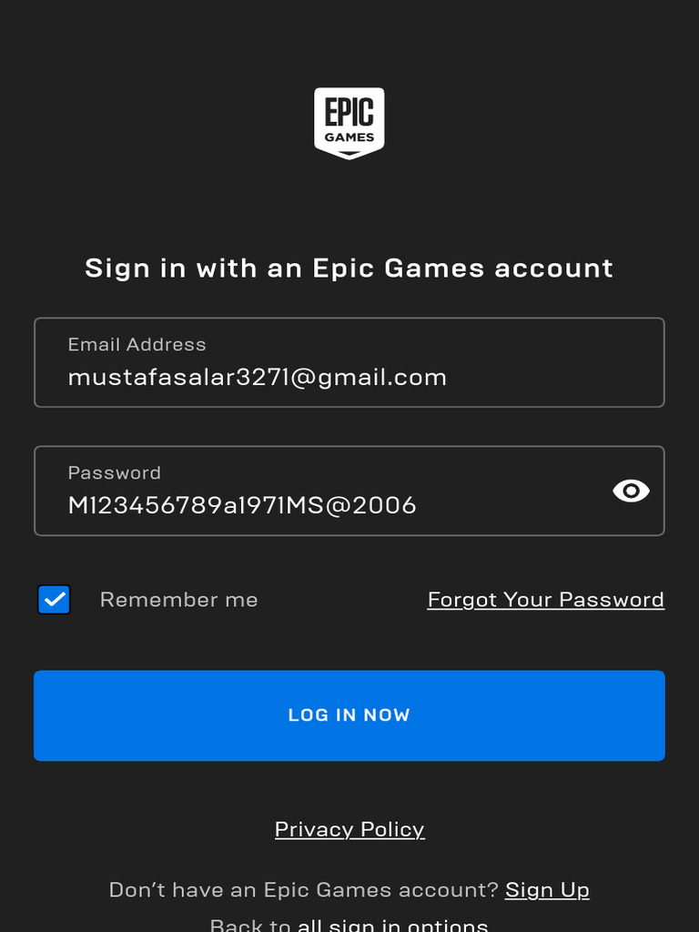 Sign in to Your Epic Games Account Epic Games | PDF