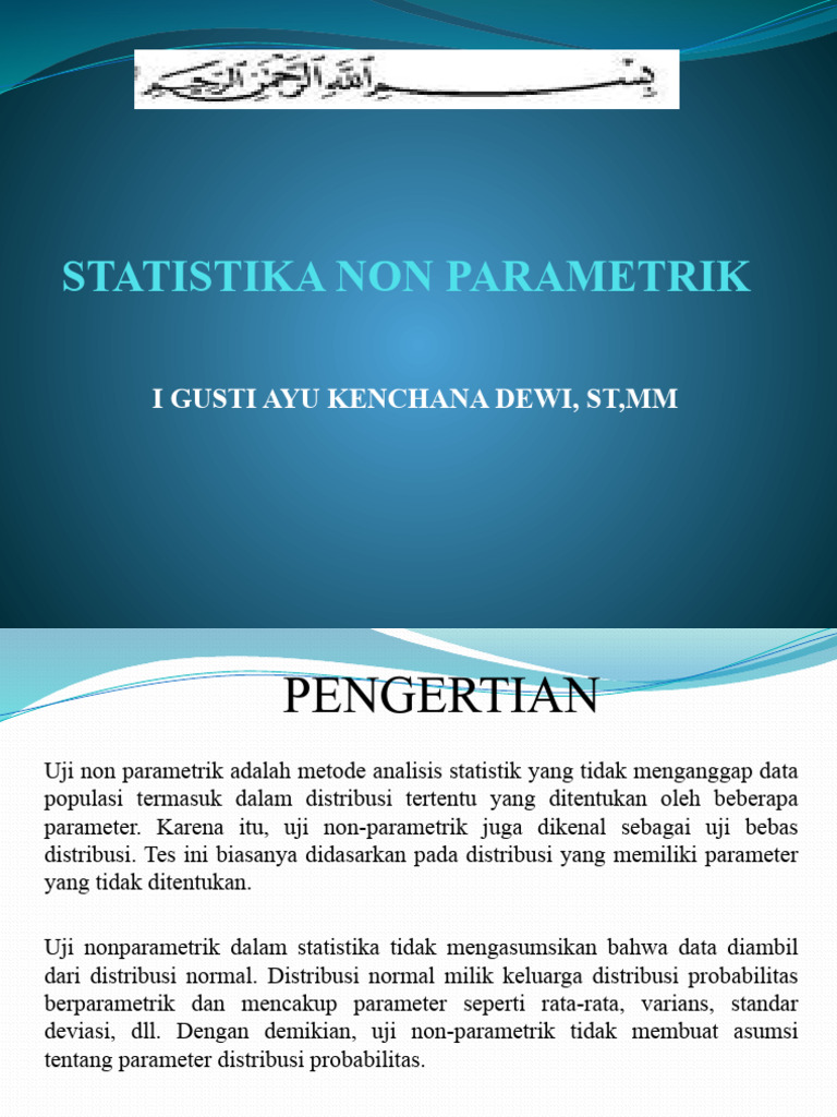 Statistika Non Parametrik | PDF | Karier & Perkembangan | Sains & Matematika