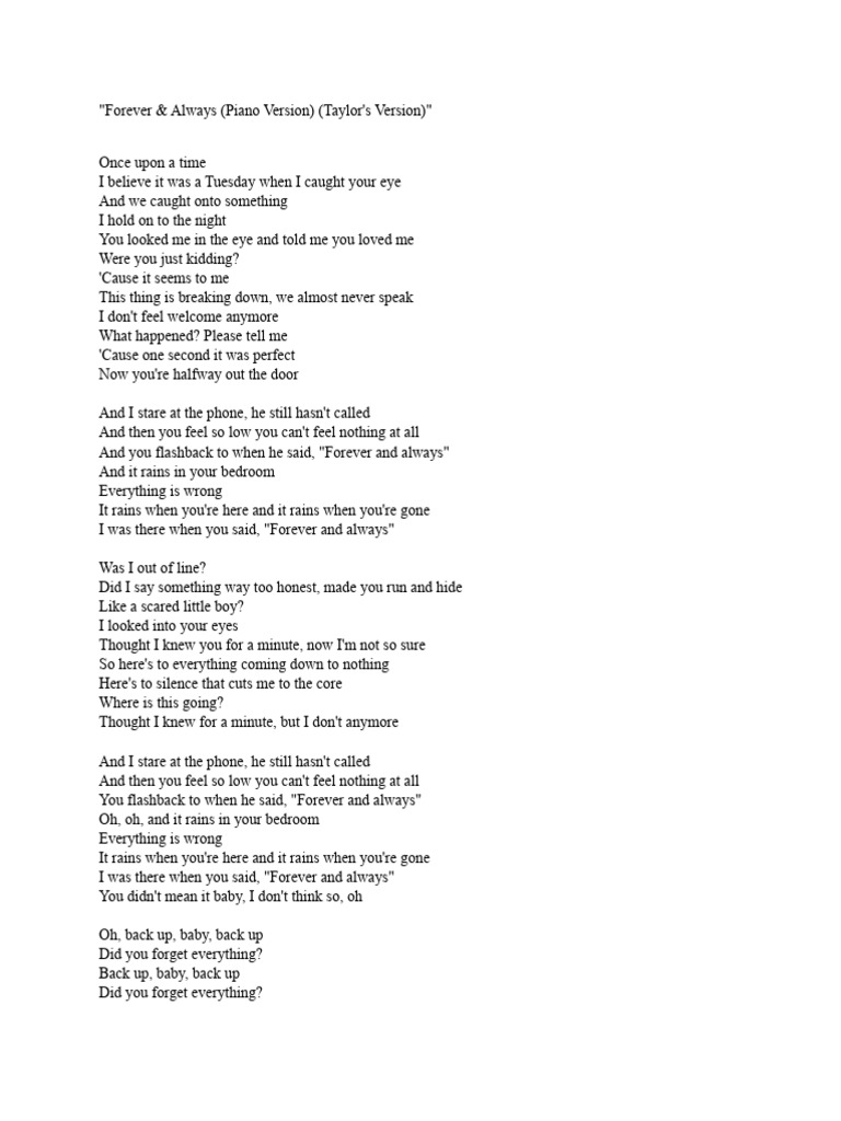 Taylor Swift's Heartbreak Ballad | PDF