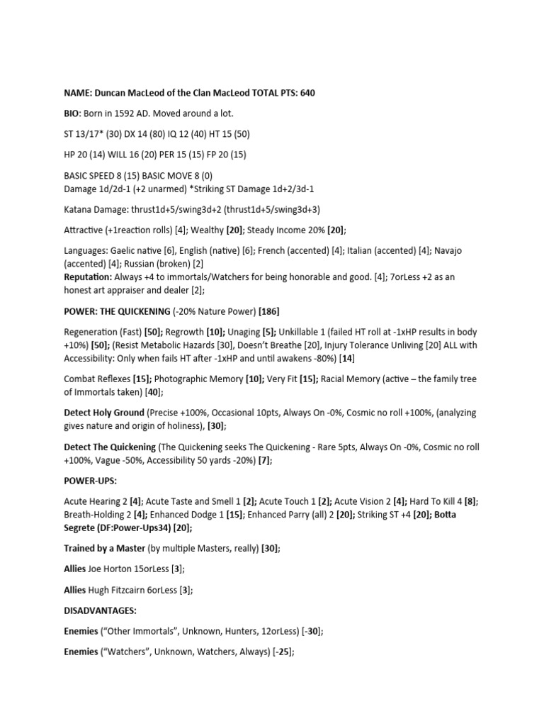 Duncan Macleod | PDF