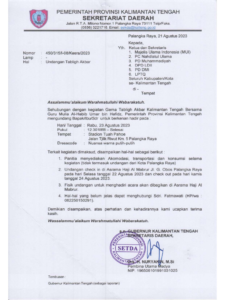 Sekda_Undangan Ormas Kabupaten-Kota | PDF