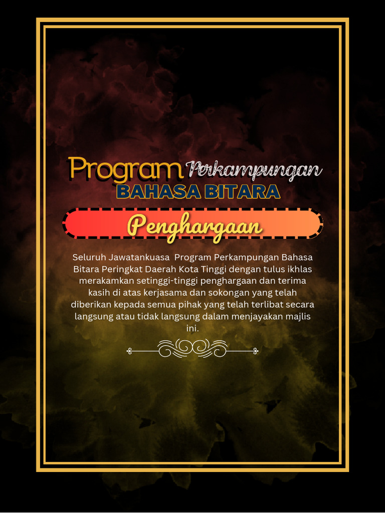 Program Perkampungan Bahasa Bitara Perimgkat Daerah Kota Tinggi | PDF
