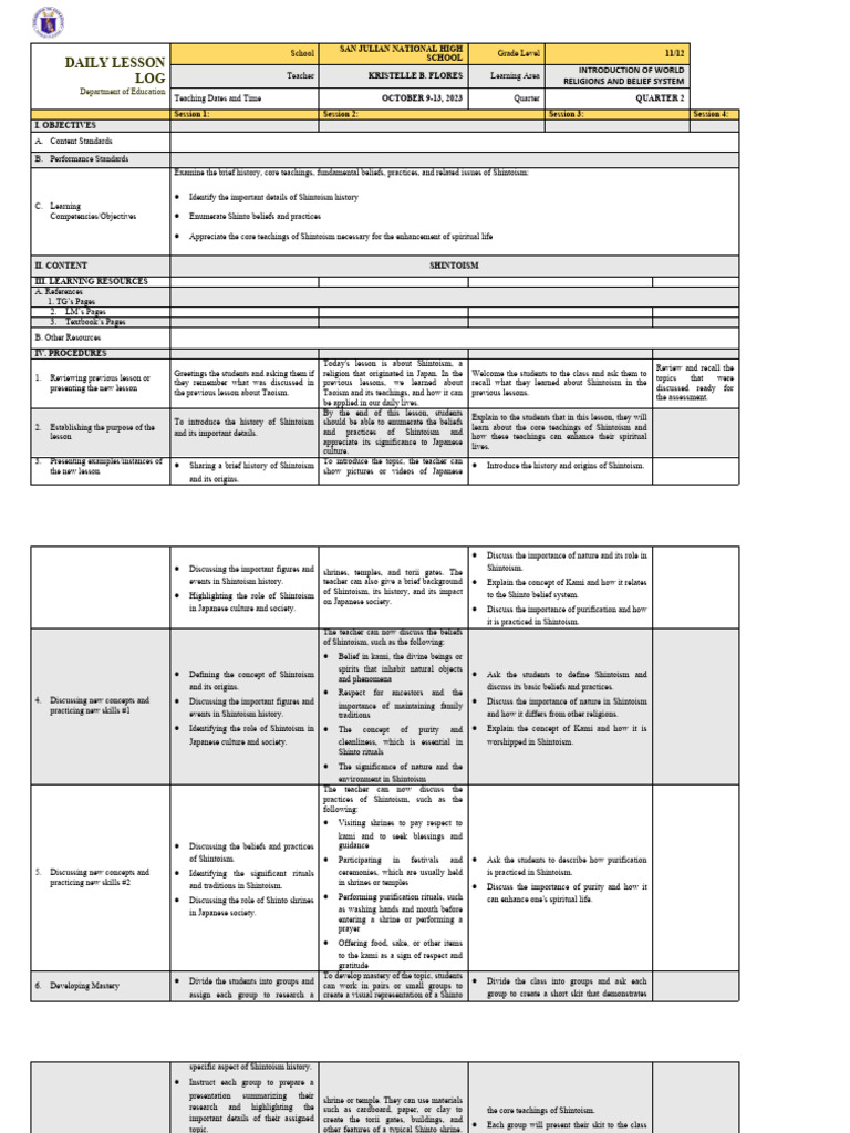 Iwrbs Q2 Week6 | PDF | Shinto | Behavior Modification