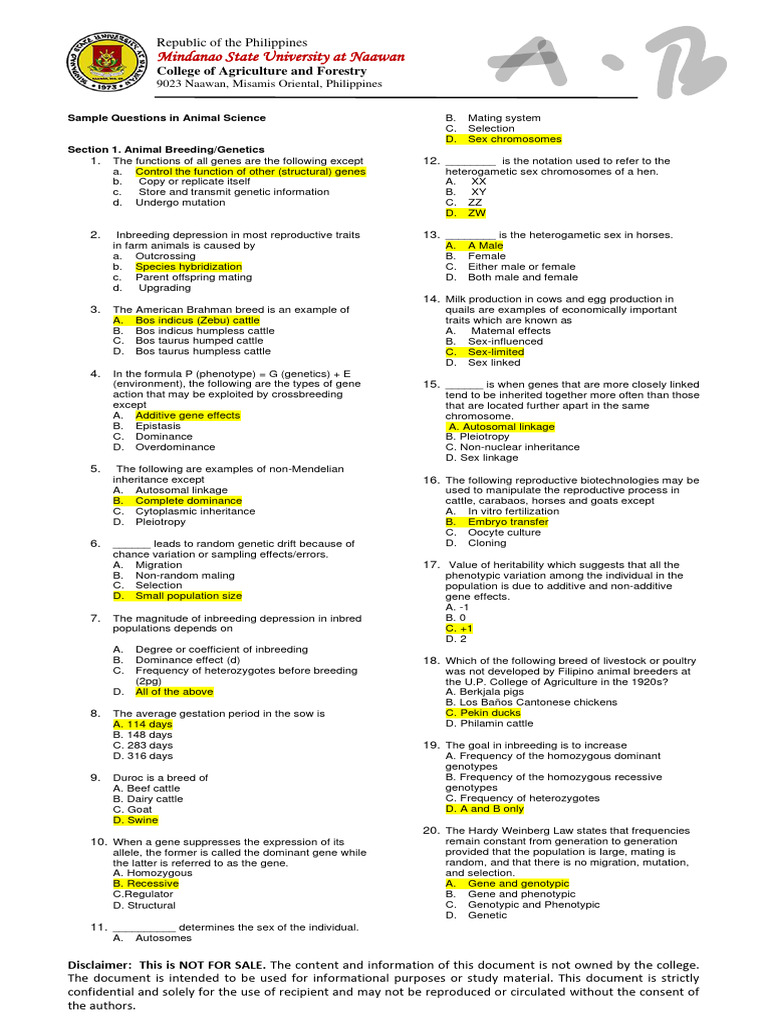 Msu Animal | PDF | Heart Valve | Genetics