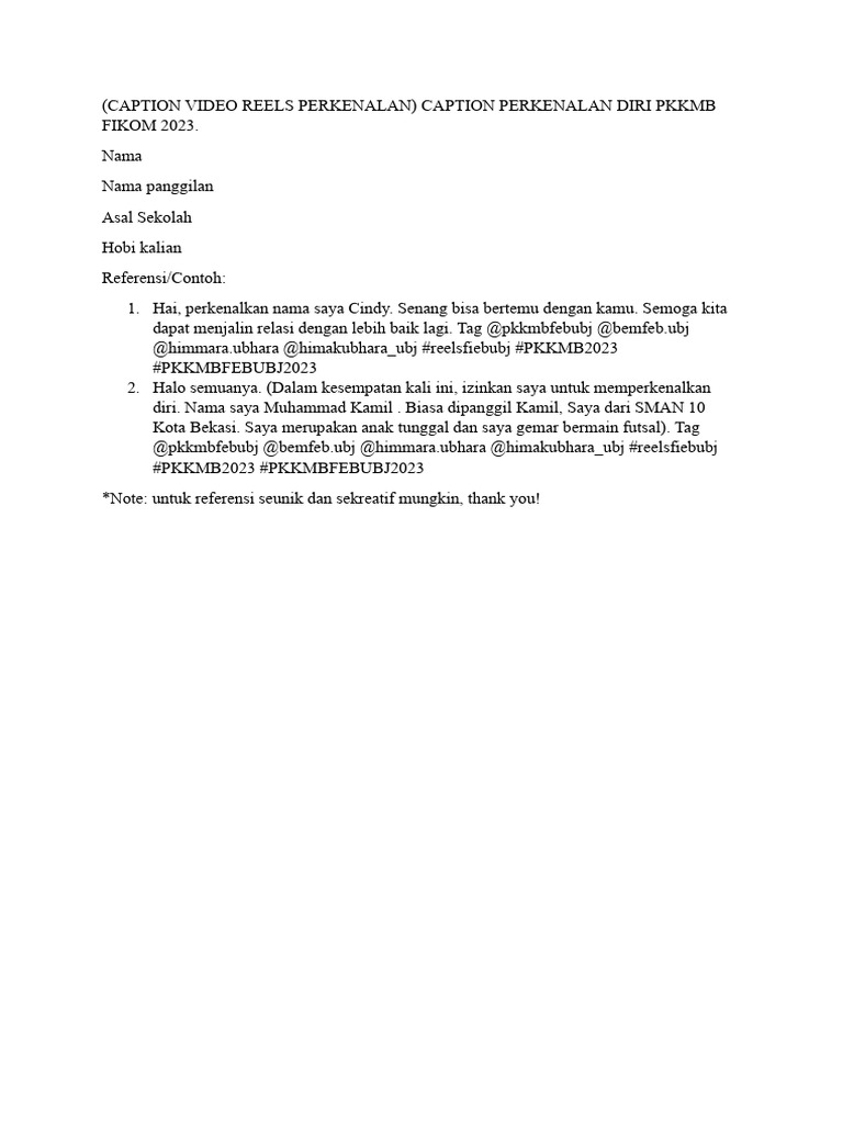 Caption Reels | PDF