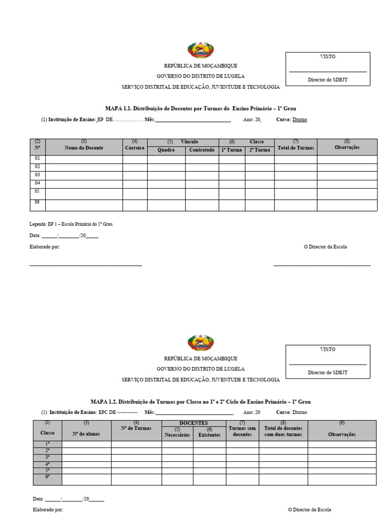 Mapas 1 | PDF | Educação primária | Estágios educacionais