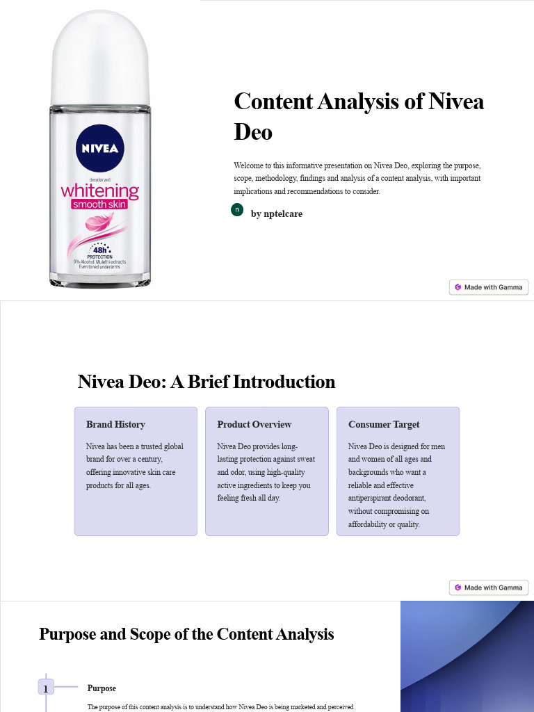 Content Analysis of Nivea Deo | PDF | Brand | Marketing