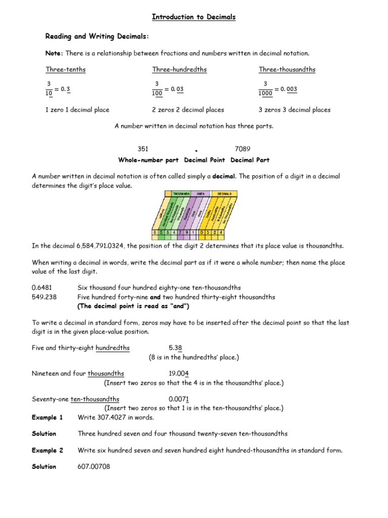Decimals and Decimal Operations | PDF | Numbers | Decimal