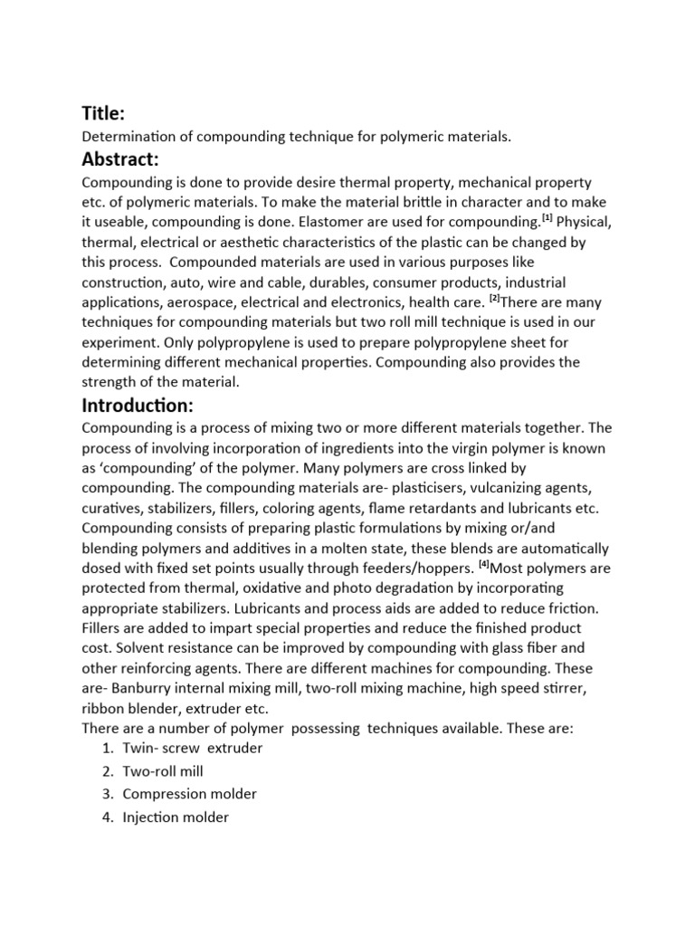 Compounding | PDF | Polymers | Plastic