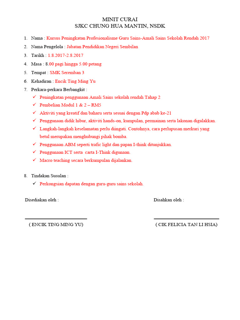 Template Minit Curai | PDF